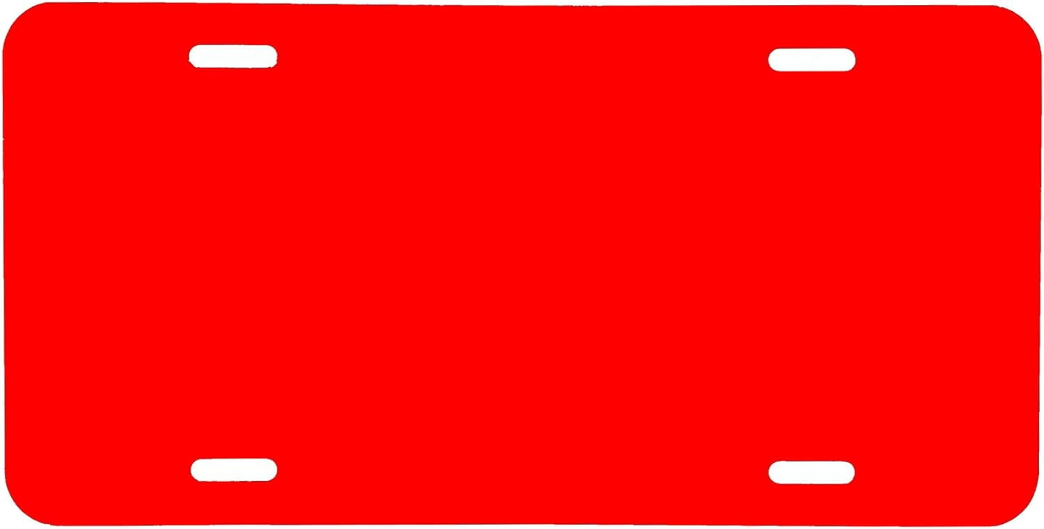 Red Blank Metal Aluminium Automotive License Plate Plates Tag for ...