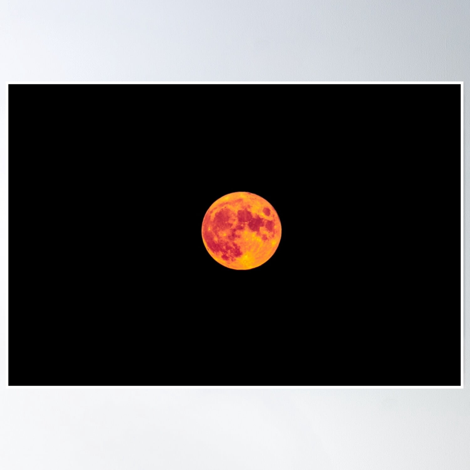 Red Blood Full Moon - Blacklight Space Red Super Moon Poster Wall Art ...