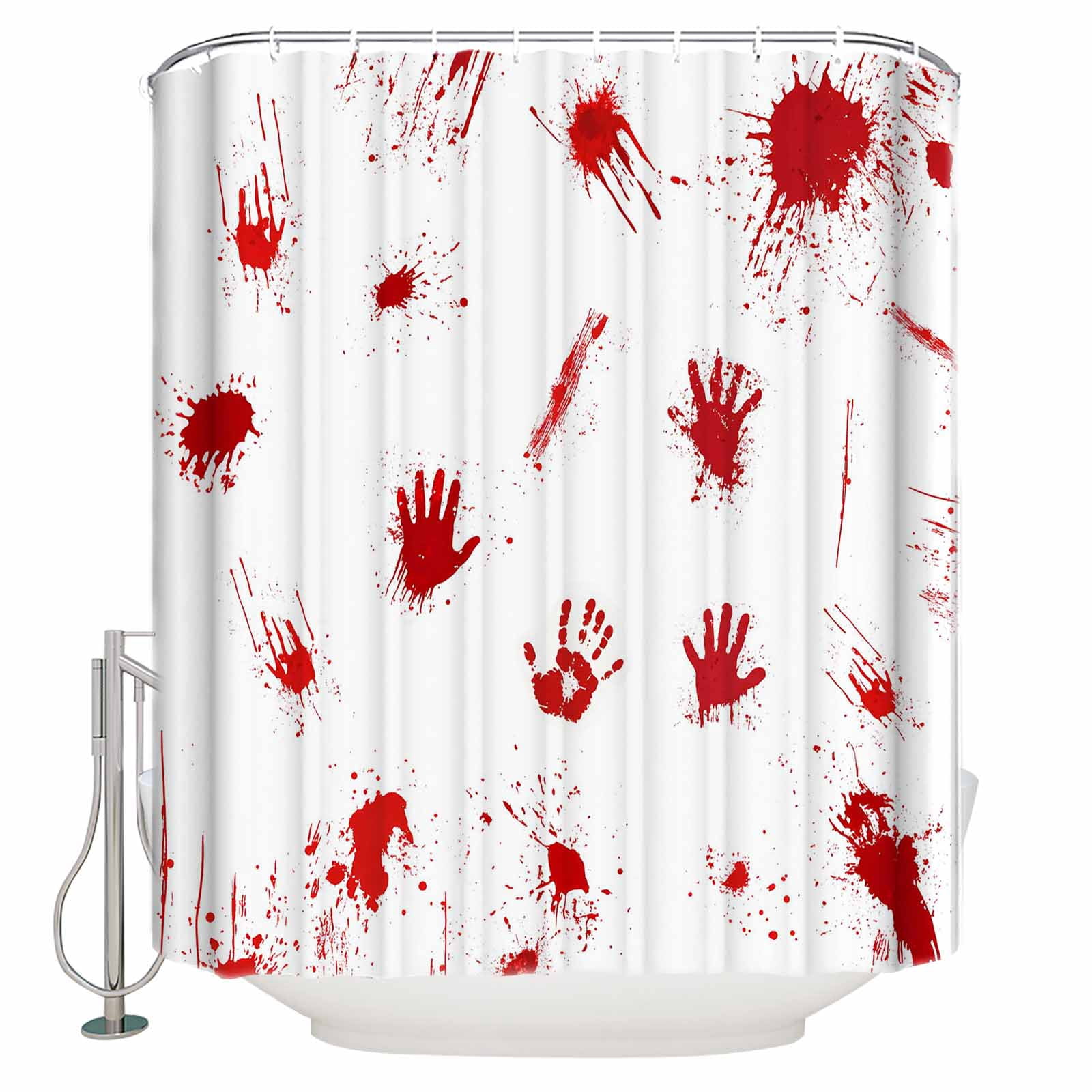 Red Blood Hands Shower Curtain Set ，Waterproof Fabric Shower Curtains ...