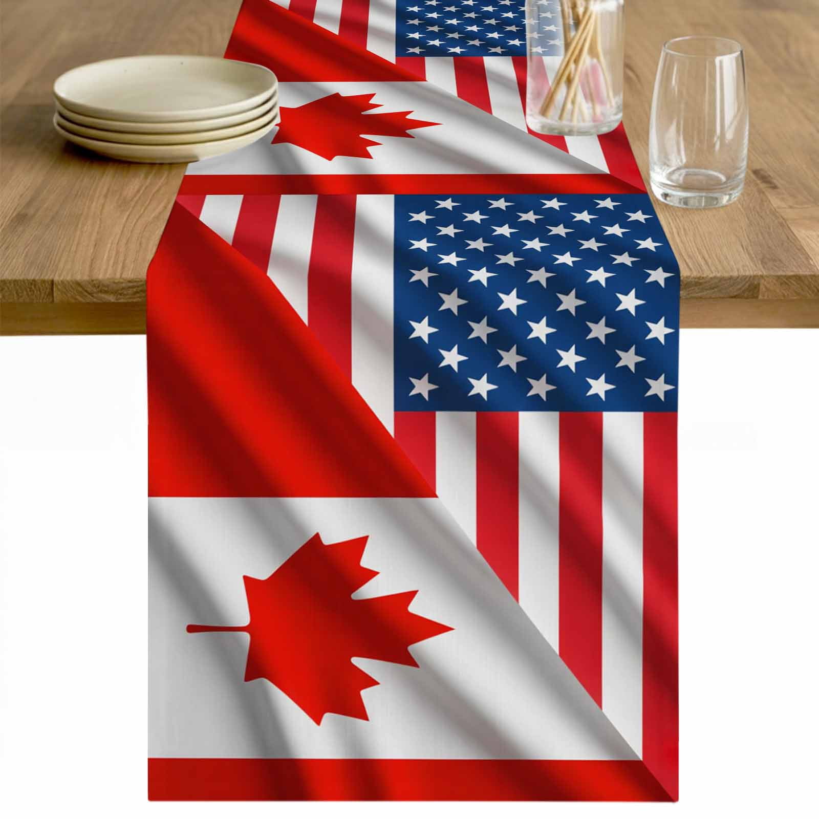 Red Blue American Flag Table Runner 108 Inches Long Farmhouse Dress ...