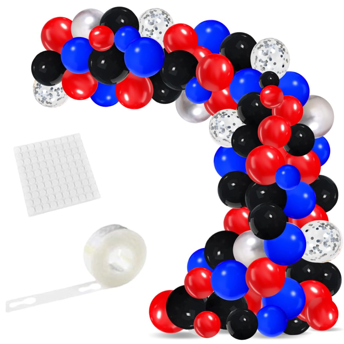Red Blue Black Balloon STF9 Garland Arch Kit - Red Black Balloons Red ...