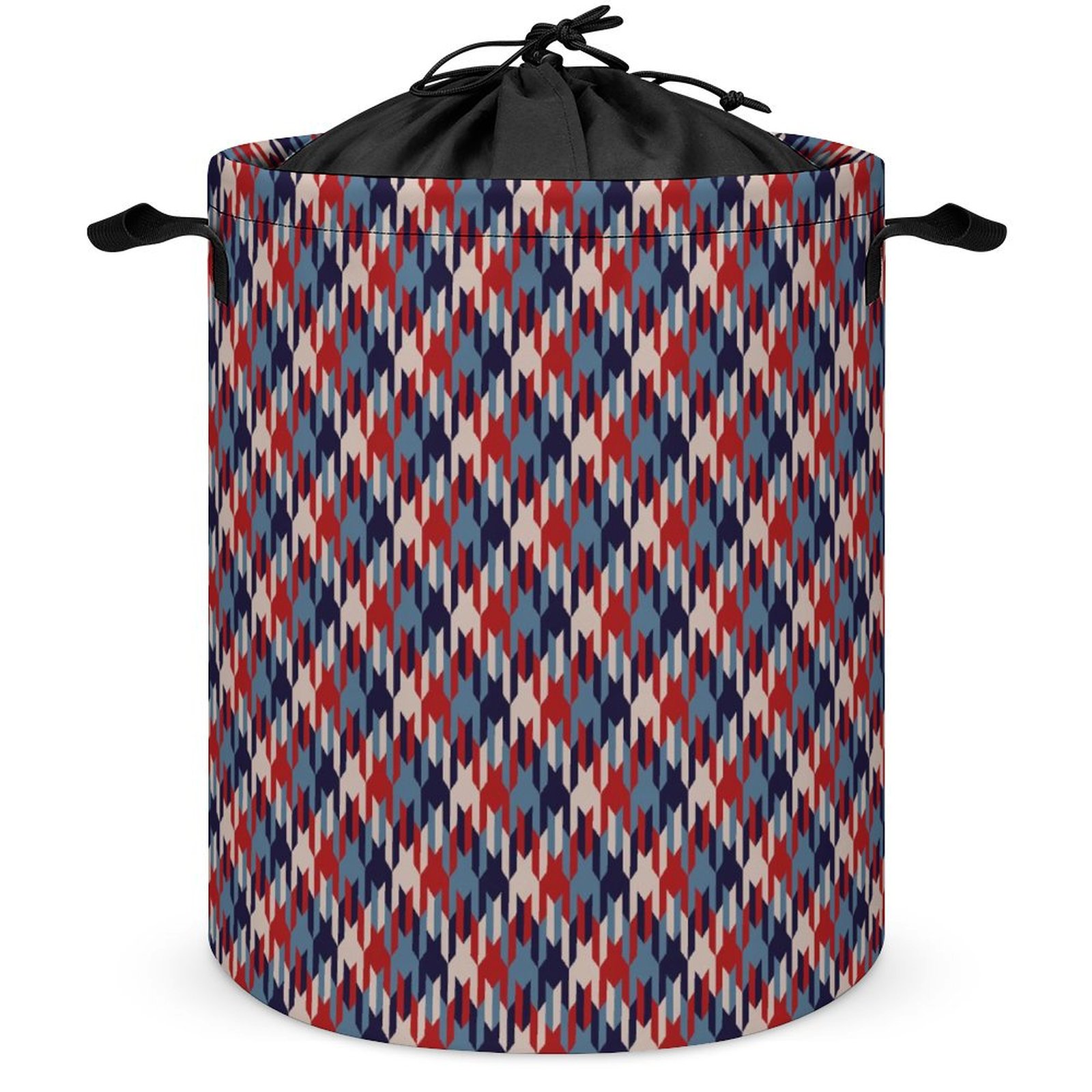 Red Blue Checked Laundry Basket Dirty Clothes Hamper, Waterproof ...