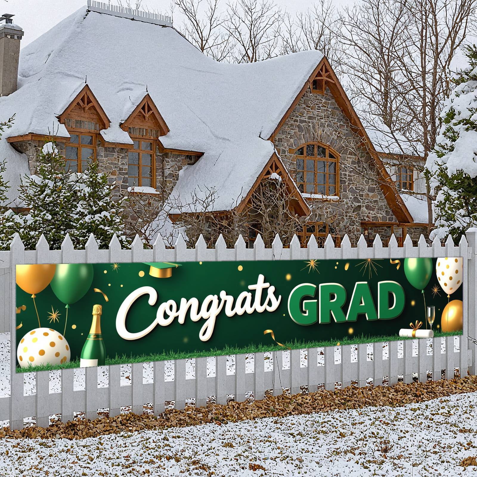Red and Blue Grad 2026 Banner Gold Stars Graduation Display Graduation ...