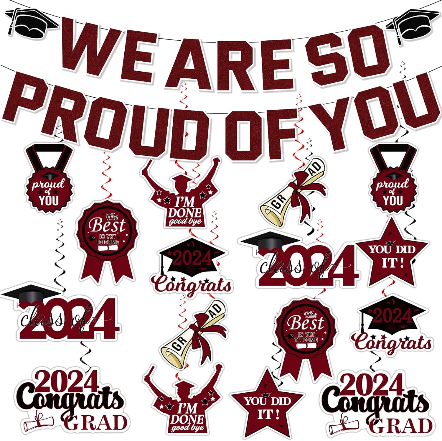 Red and Blue Graduation Party Decorations 2024, We Are So Proud of You ...
