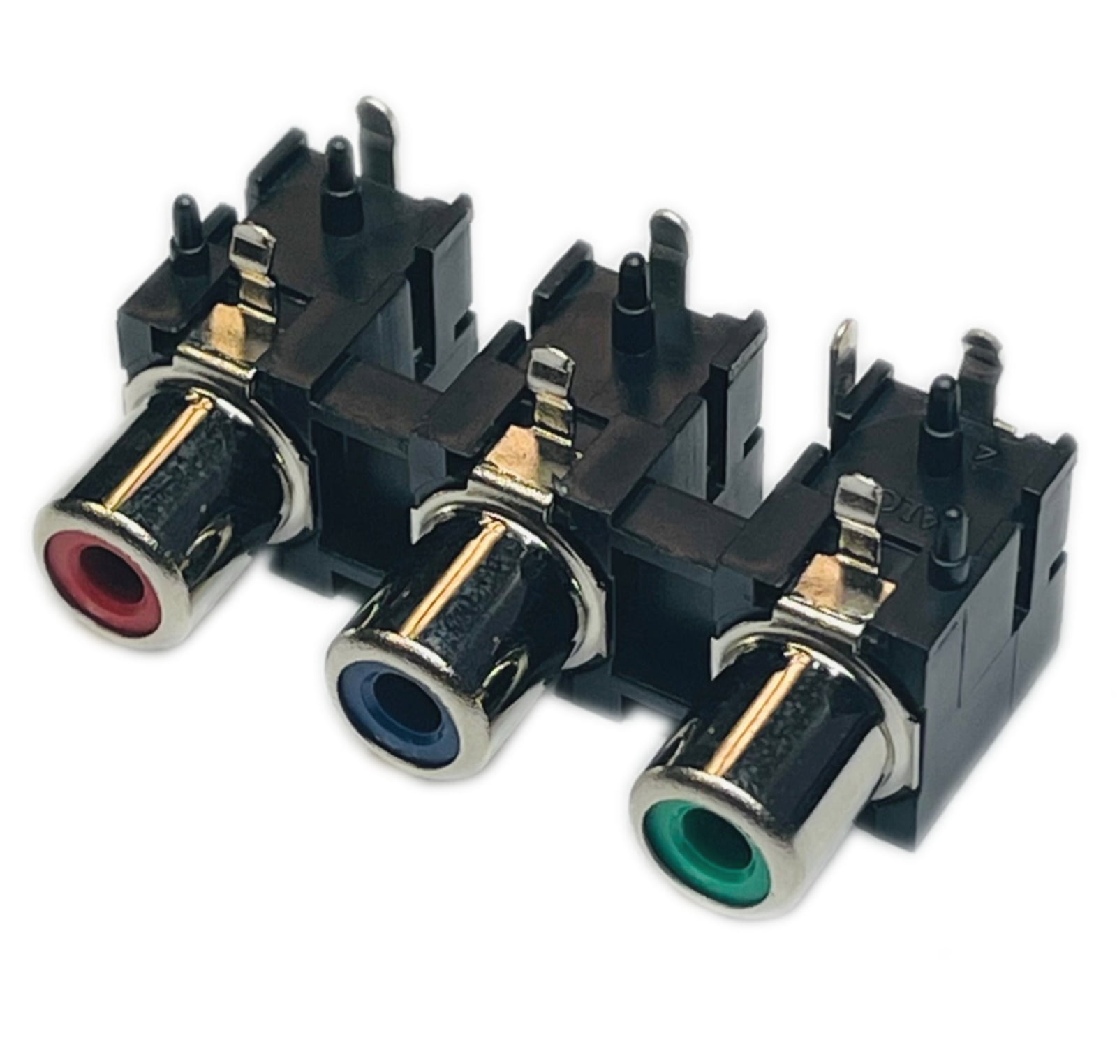 Red Blue Green PCB Panel Mount Triple RCA Socket Female Video AV ...
