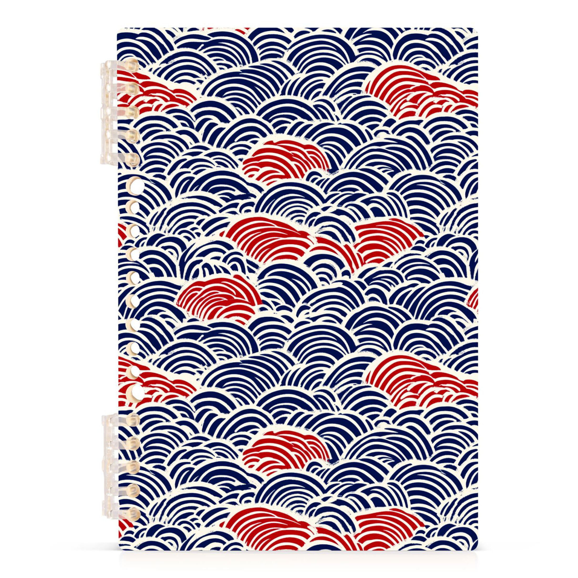 Red Blue Japanese Wave Notebooks 1-subject Journal 60 Sheets A5 College ...