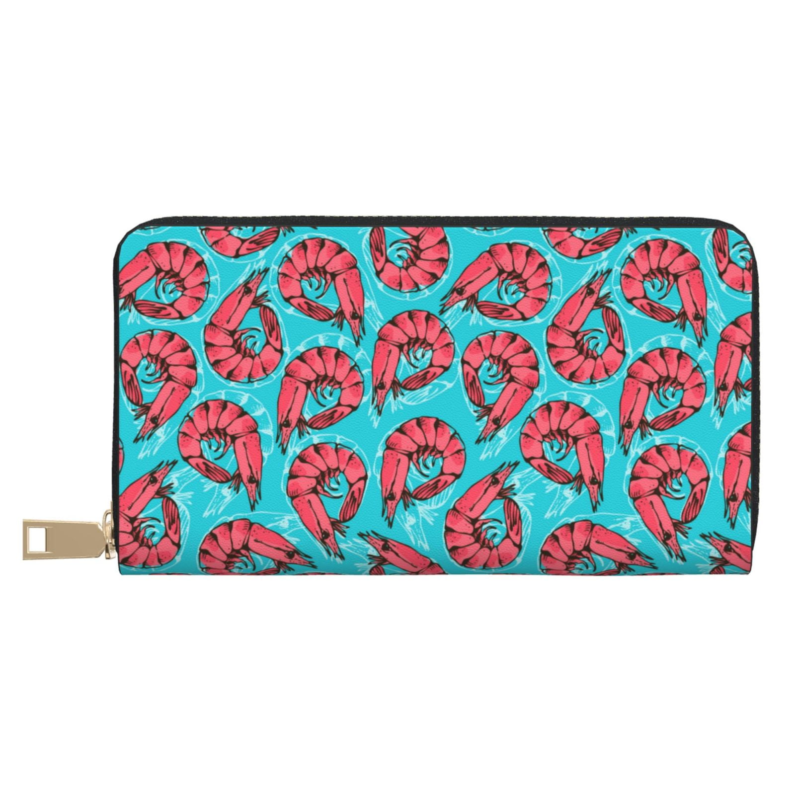 Red & Blue Lobster Print Wallet Women, Leather Bifold Multi Card Wallet ...