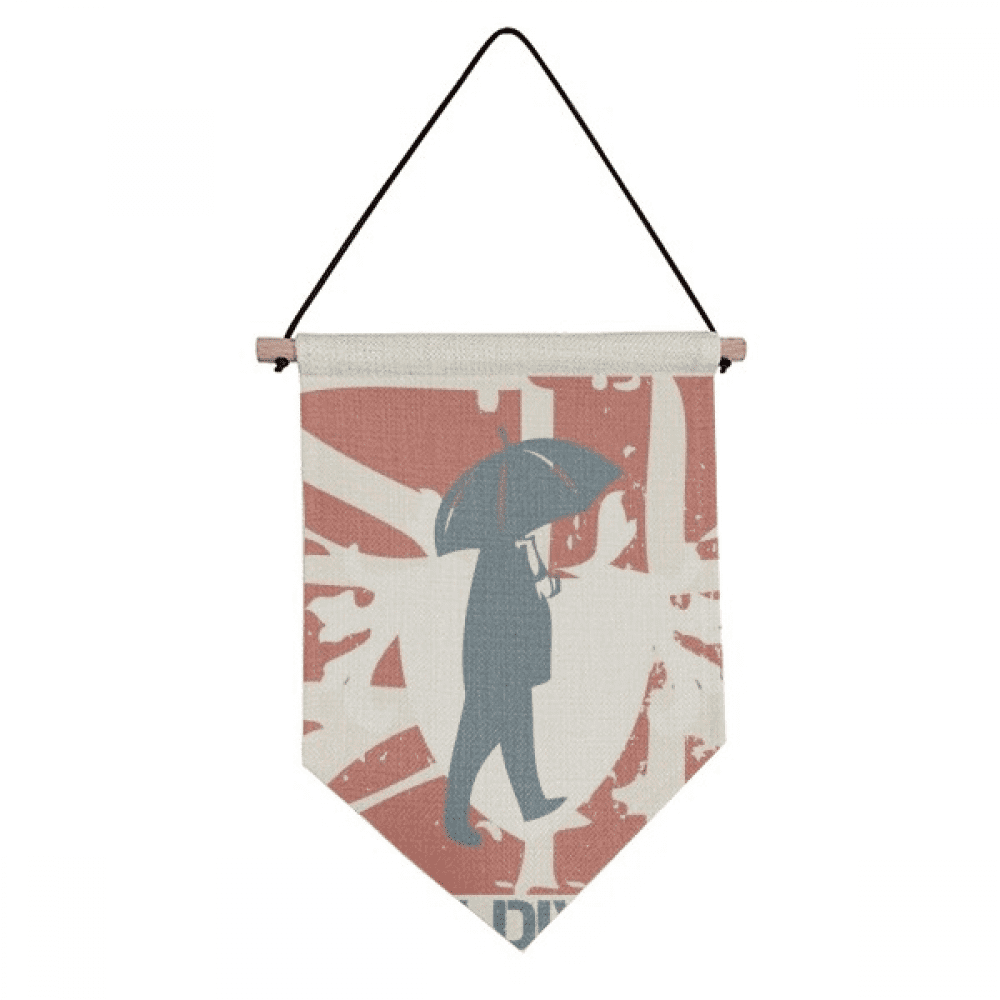 Red Blue Man Umbrella Pattern Graffiti Street Canvas Flag Hanging Wall ...