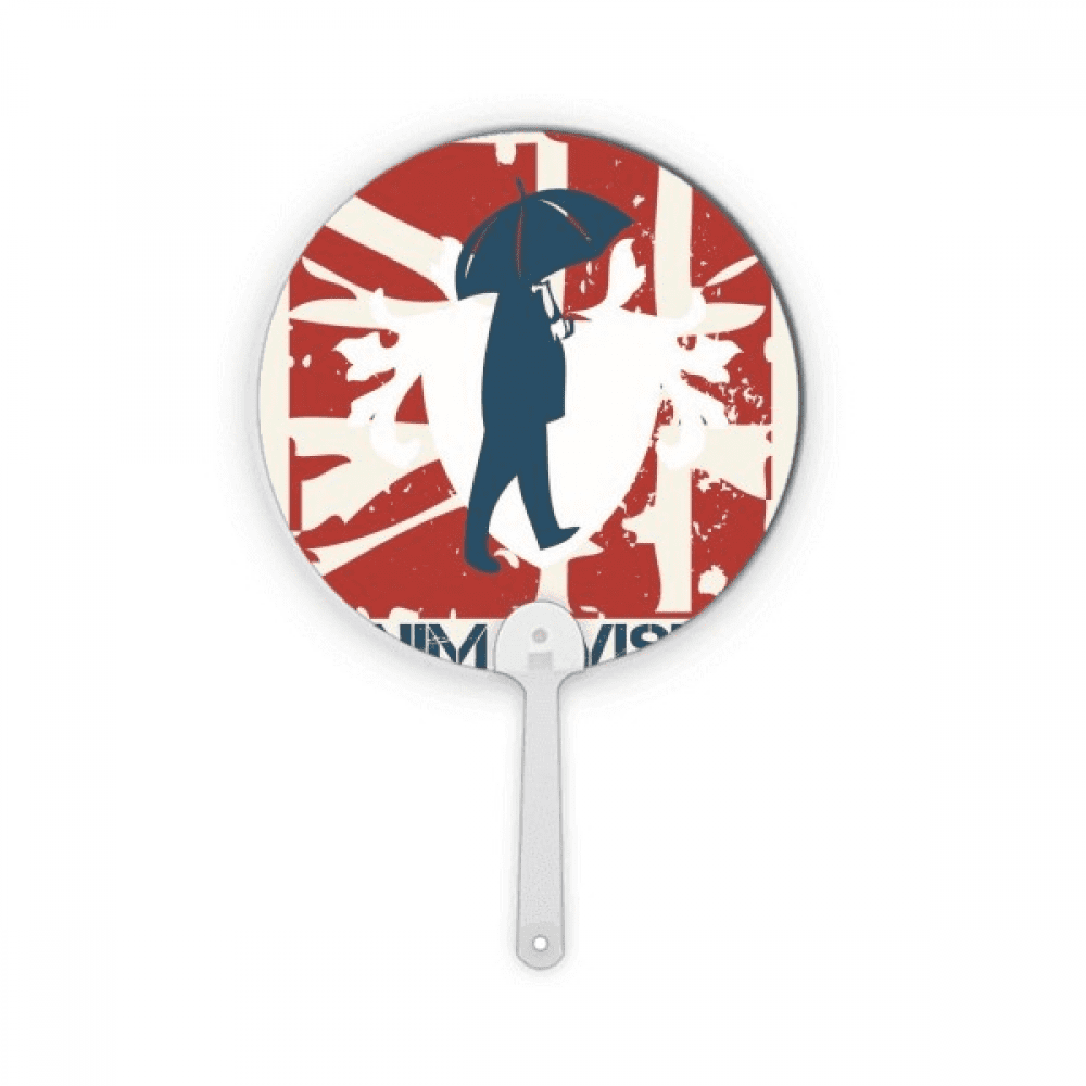 Red Blue Man Umbrella Pattern Graffiti Street Plastic Round Handheld ...