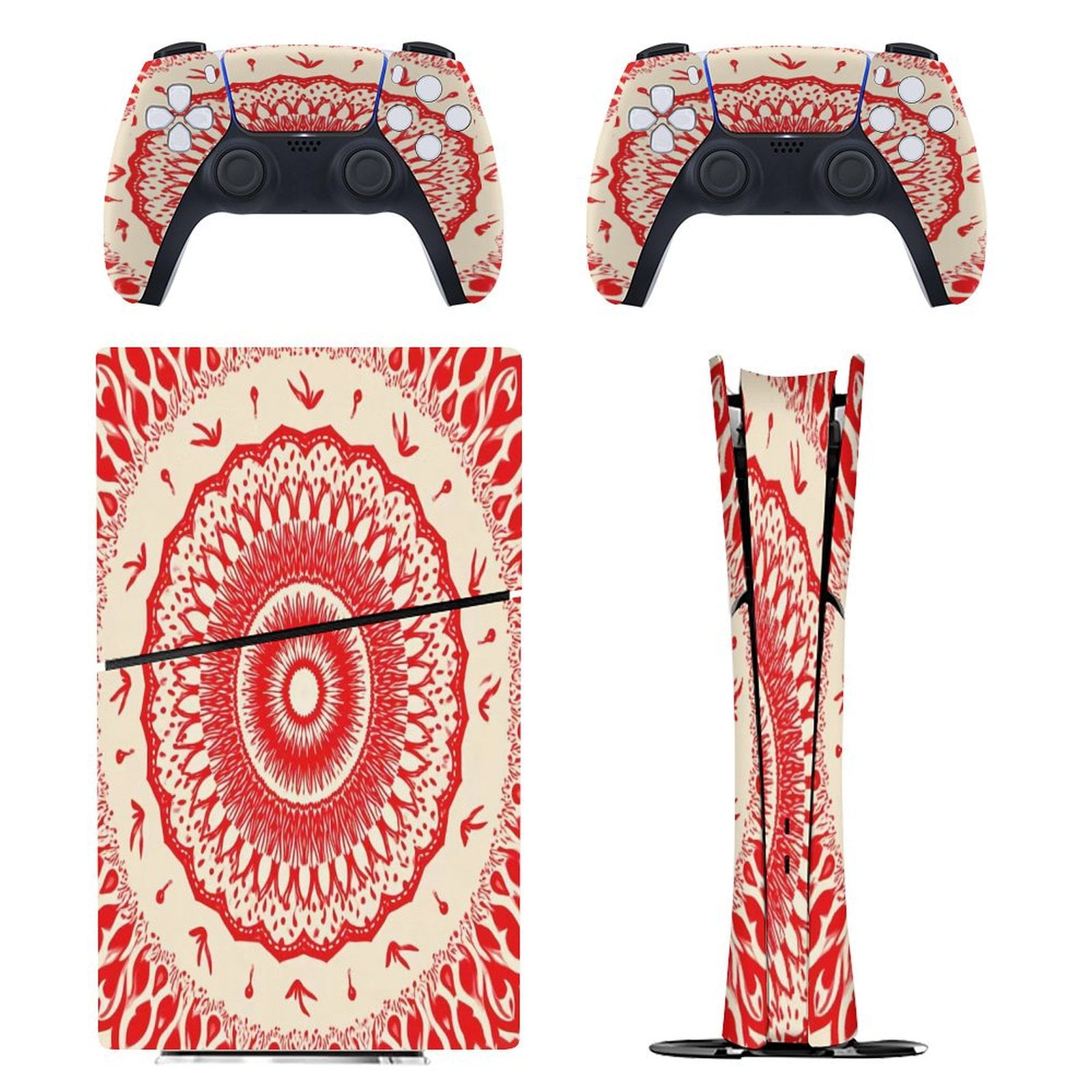 Red Blue Mandala Pattern PS5/PS5 Slim Digital Disc Skin Sticker For ...