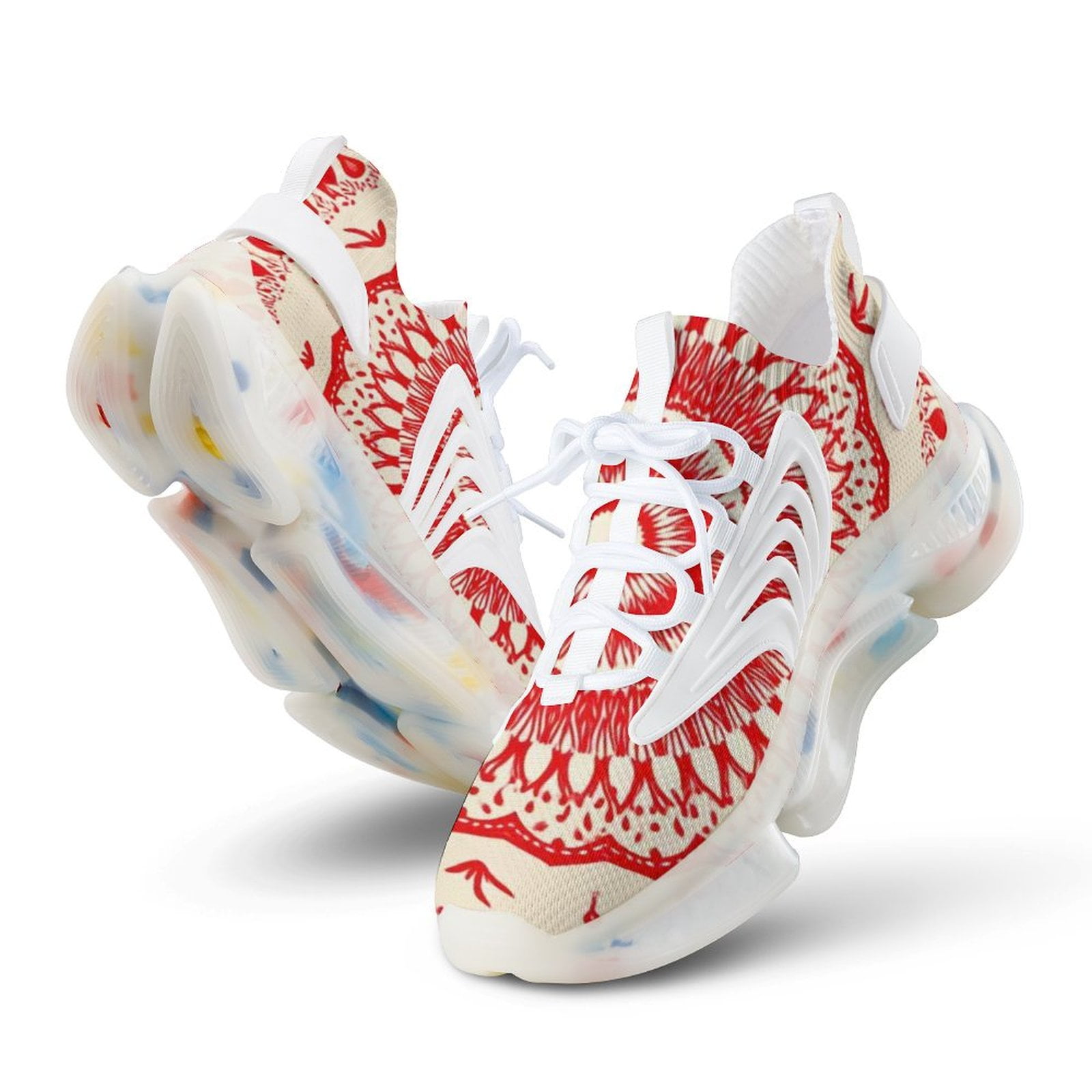Red Blue Mandala Pattern Walking Shoes for Men Woman Lightweight Tennis ...