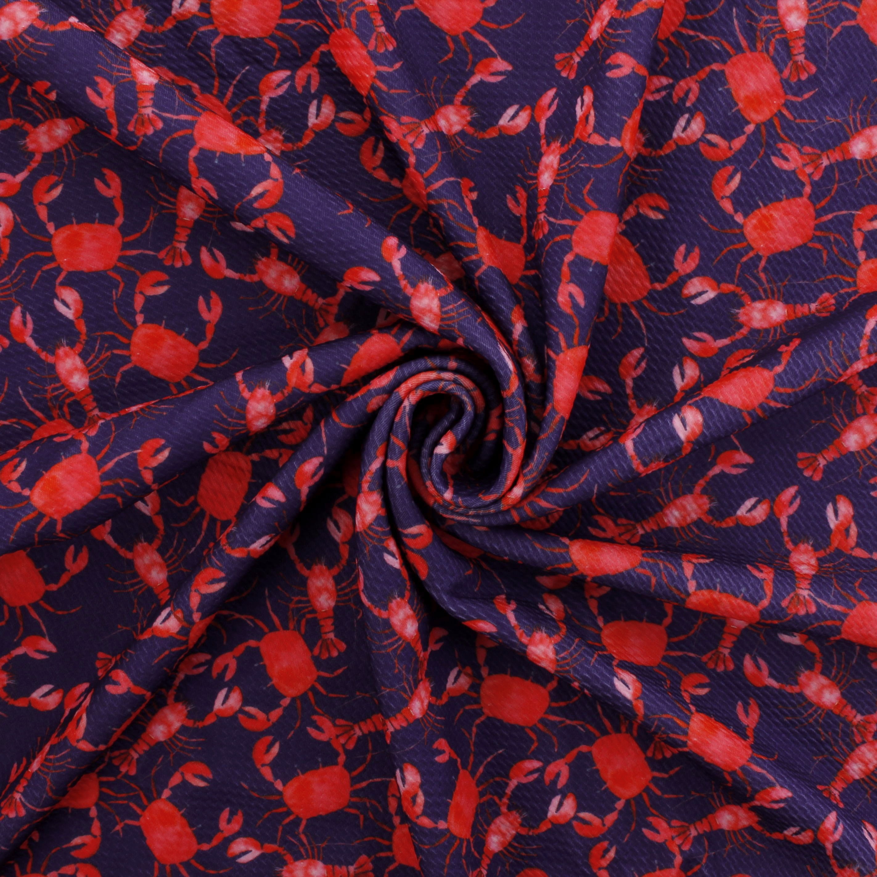 Red/Blue Nautical Lobsters Bullet Fabric 6" Strip - Walmart.com