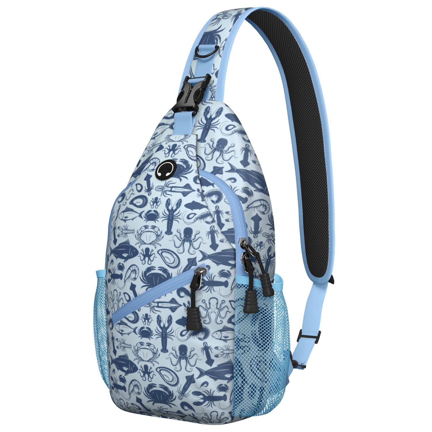 Red & Blue Ocean Life Sling Bag - Tropical Beach Inspired Crossbody ...