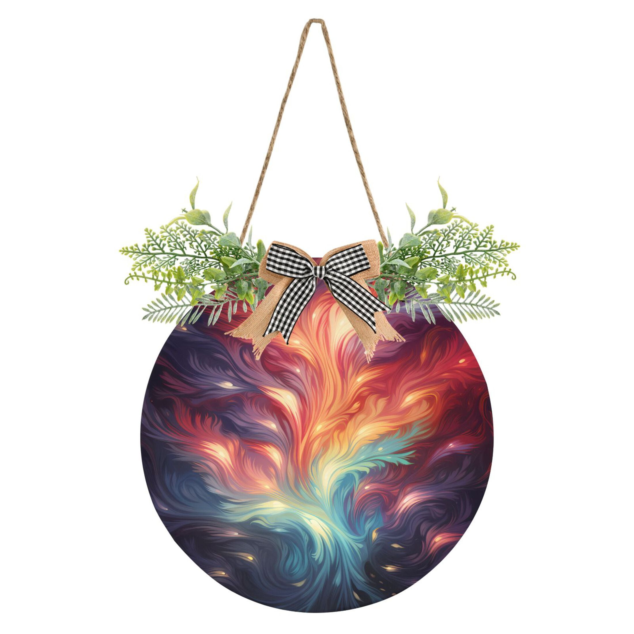 Red Blue Purple Tie Dye Welcome Front Door Sign Round 12 inch Porch ...