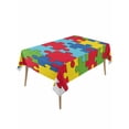 Red Blue Rectangle Tablecloth, Green White Yellow Colorful Modern ...