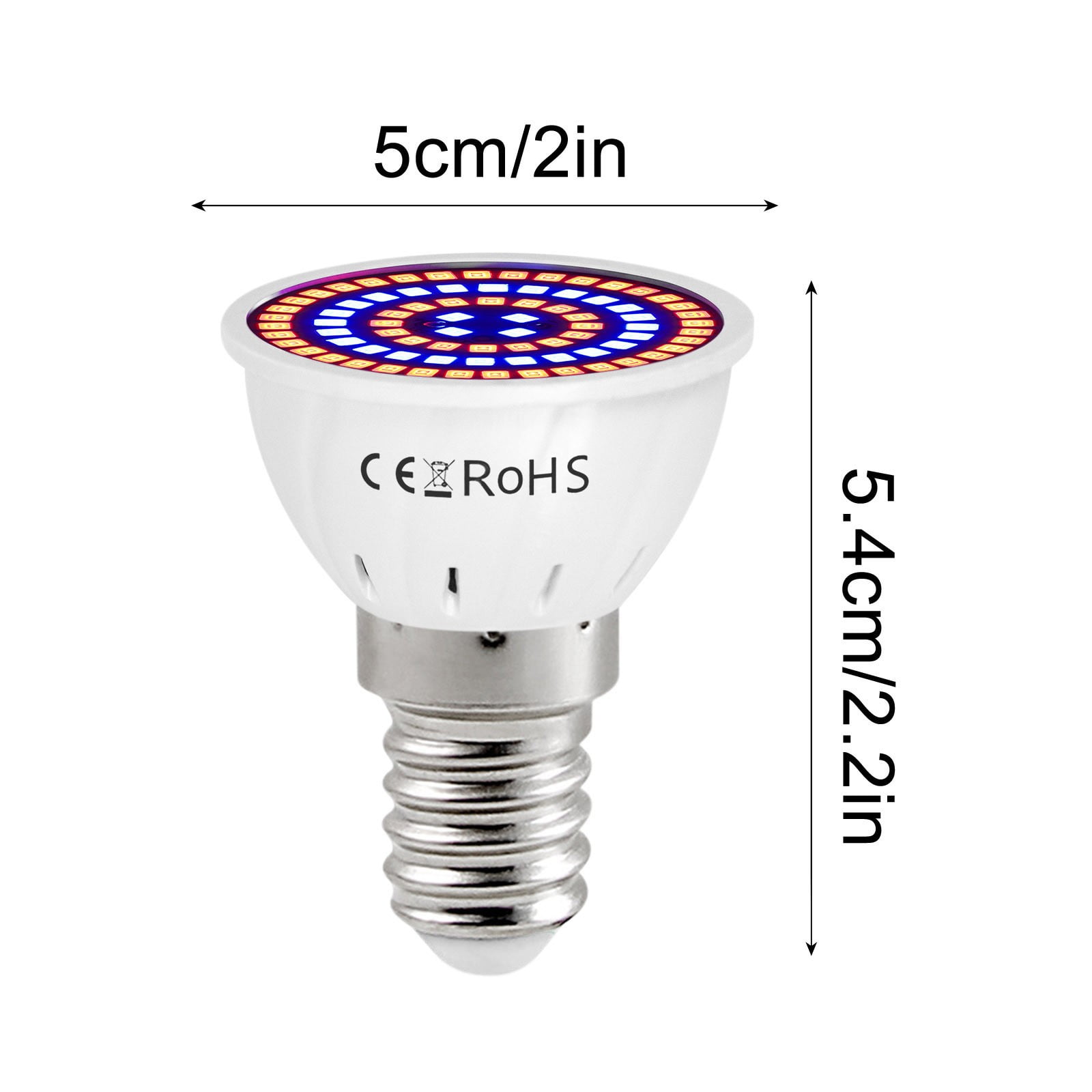 Red Blue Spectrum LED Grow Lamp, E14 Base 60 Beads, Full Spectrum Bulb ...