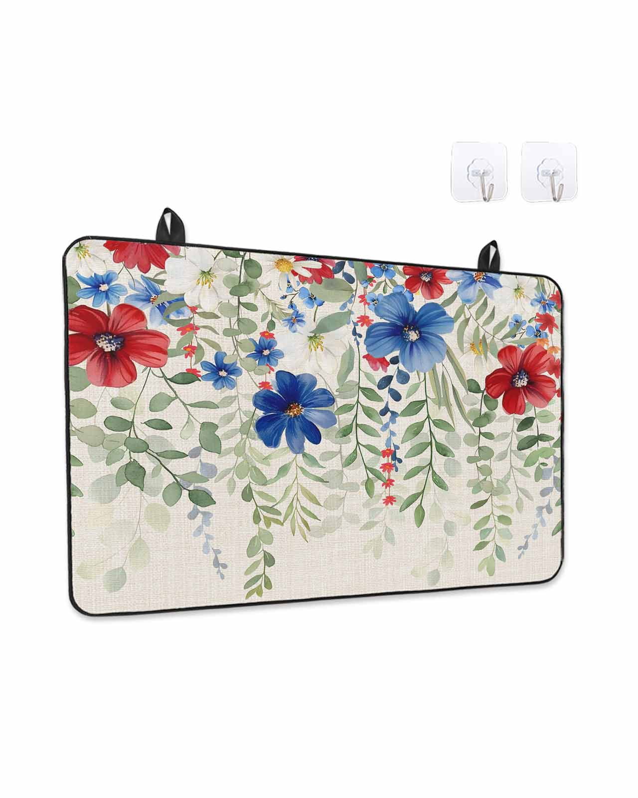 Red Blue Spring Floral Stove Top Covers for Electric Stove,Kitchen ...