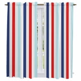 Red Blue Stripe Kitchen Curtains, Gradient Geometric White Vertical ...