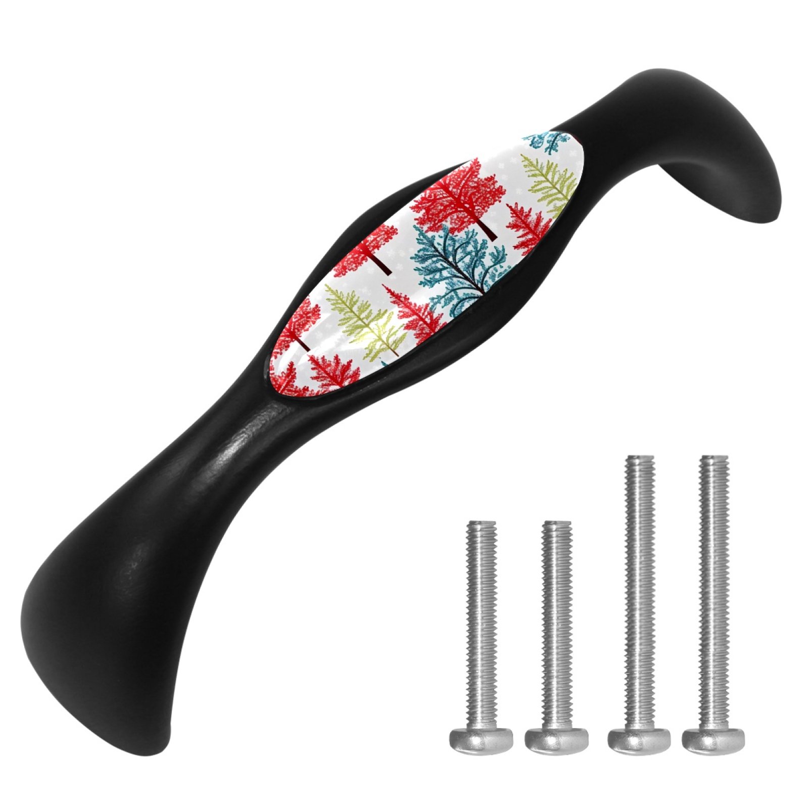 Red Blue Trees Kitchen Cabinet Pull Knobs Drawer Hardware Handles for ...