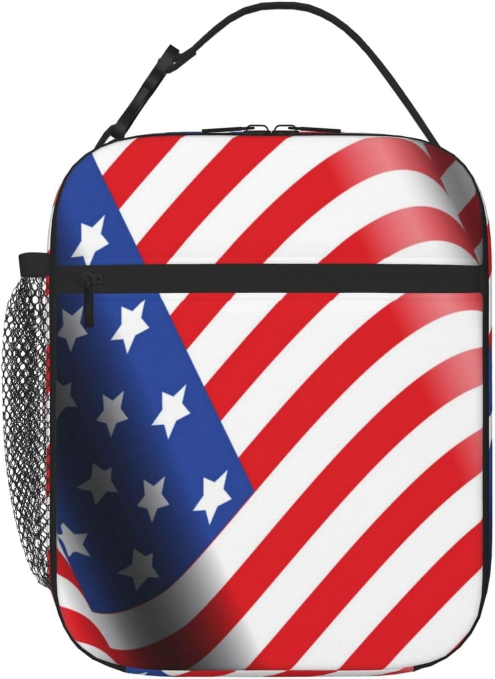 Red Blue White American Flag Lunch Bag For Women & Men Adult Insulated ...