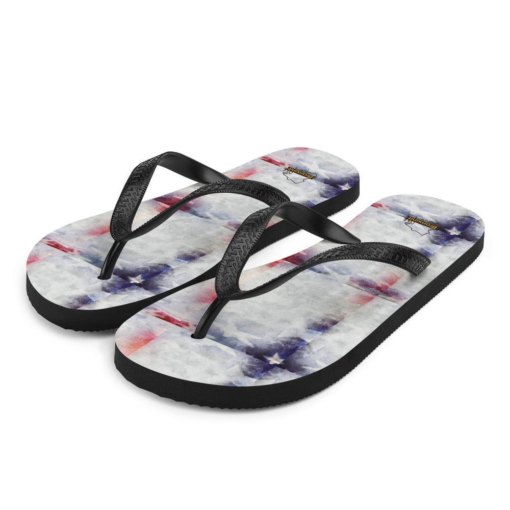 Red Blue White American Flags Flip-Flops (L) - Walmart.com