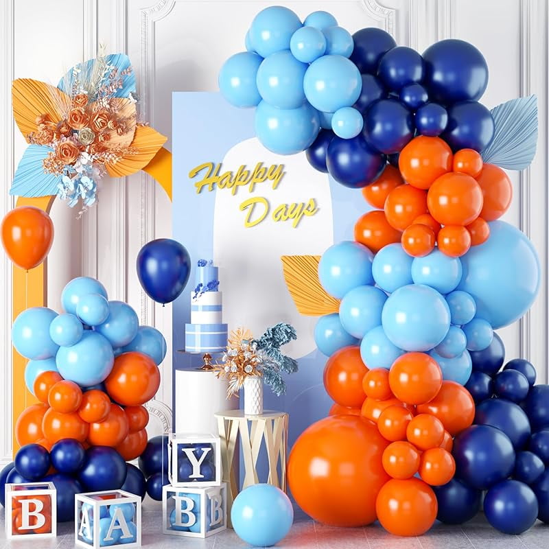 Red Blue White Balloons Arch Garland for Baseball Party Decorations ...