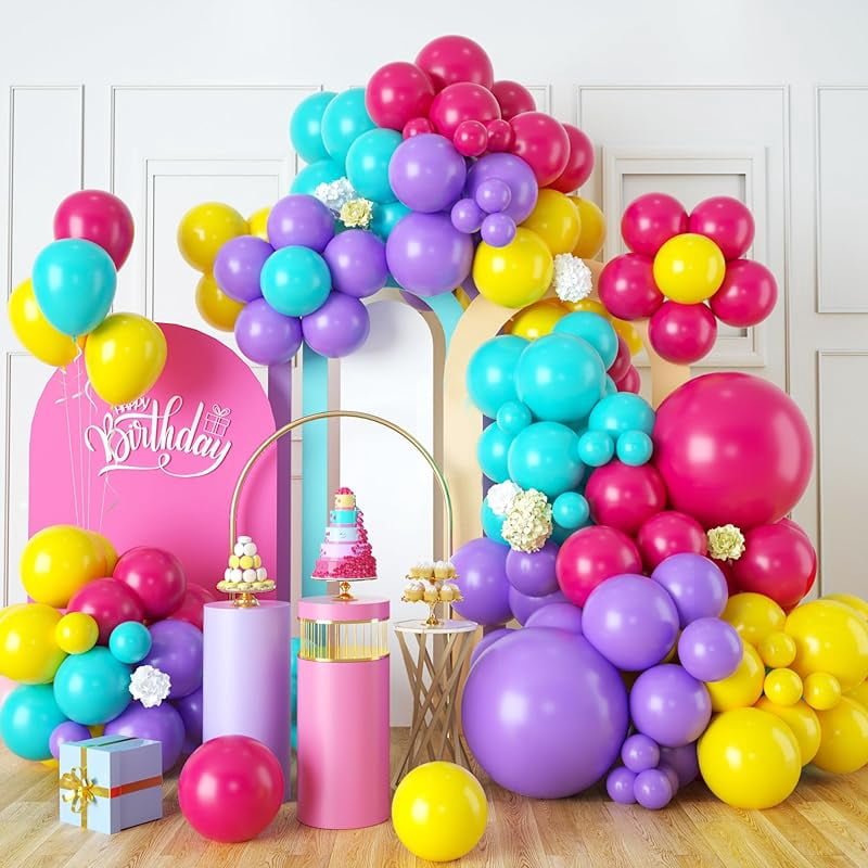 Red Blue White Balloons Arch Garland for Baseball Party Decorations ...