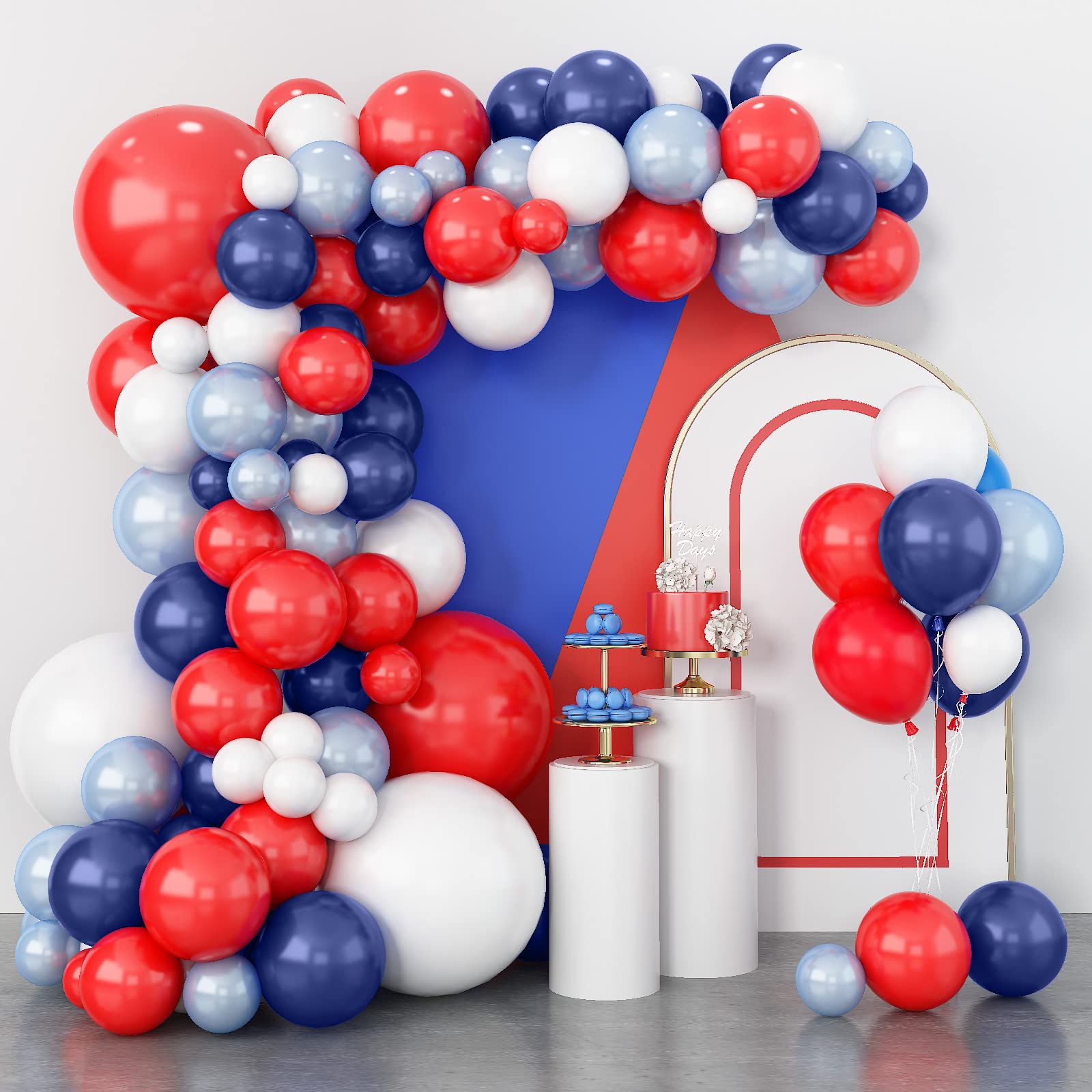Red Blue White Balloons Arch Garland KKS1 for Baseball Decorations ...