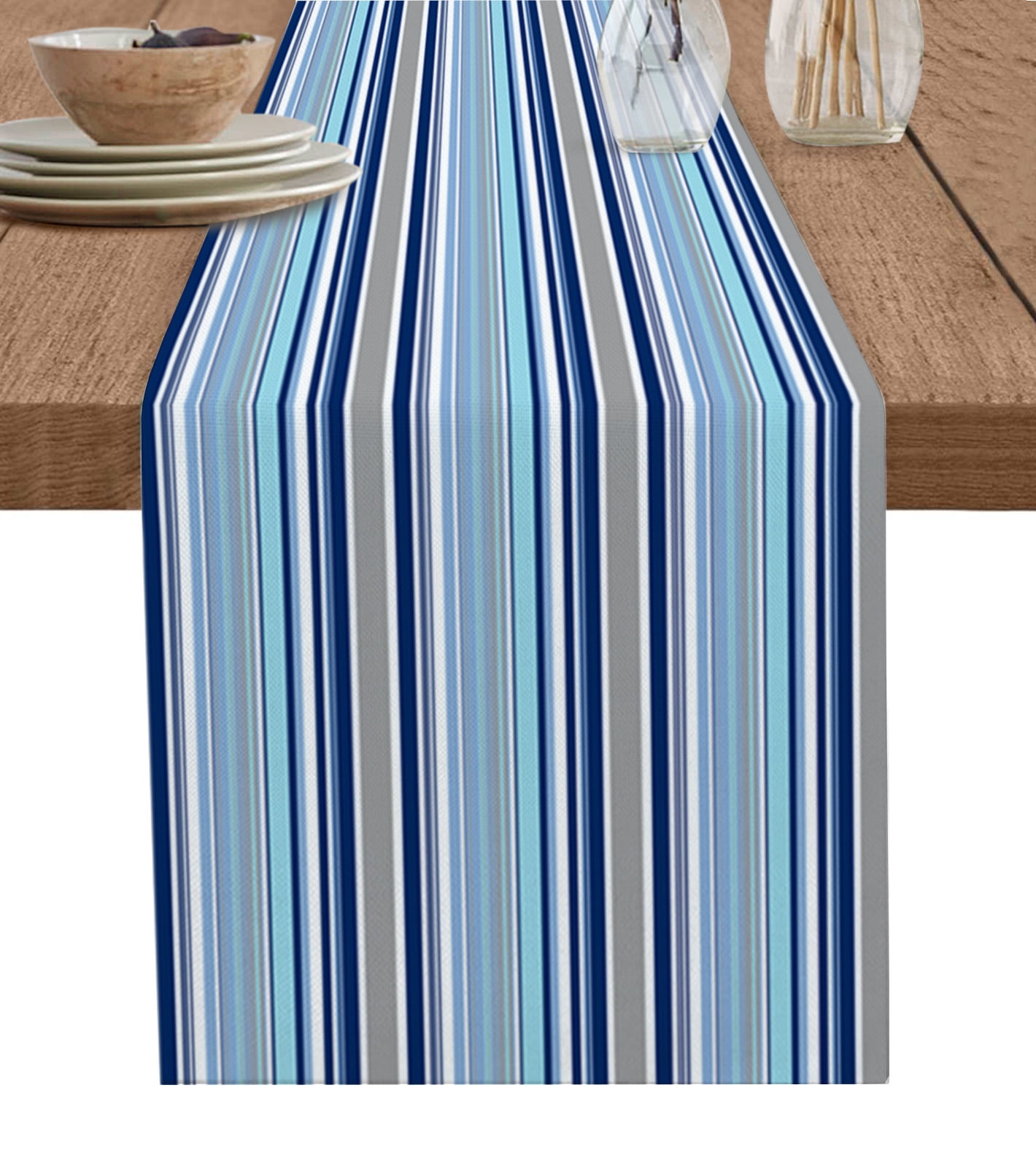 Red Blue White Stripes Table Runner Home Wedding r Table Flag Mat Table ...