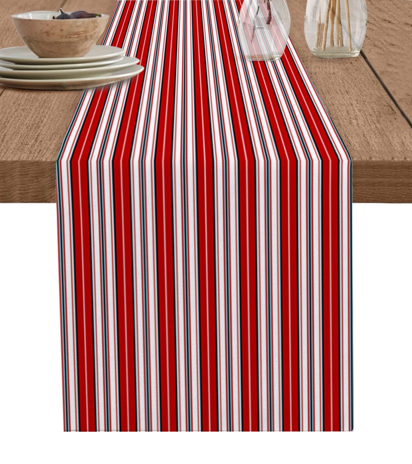 Red Blue White Stripes Table Runner Home Wedding r Table Flag Mat Table ...