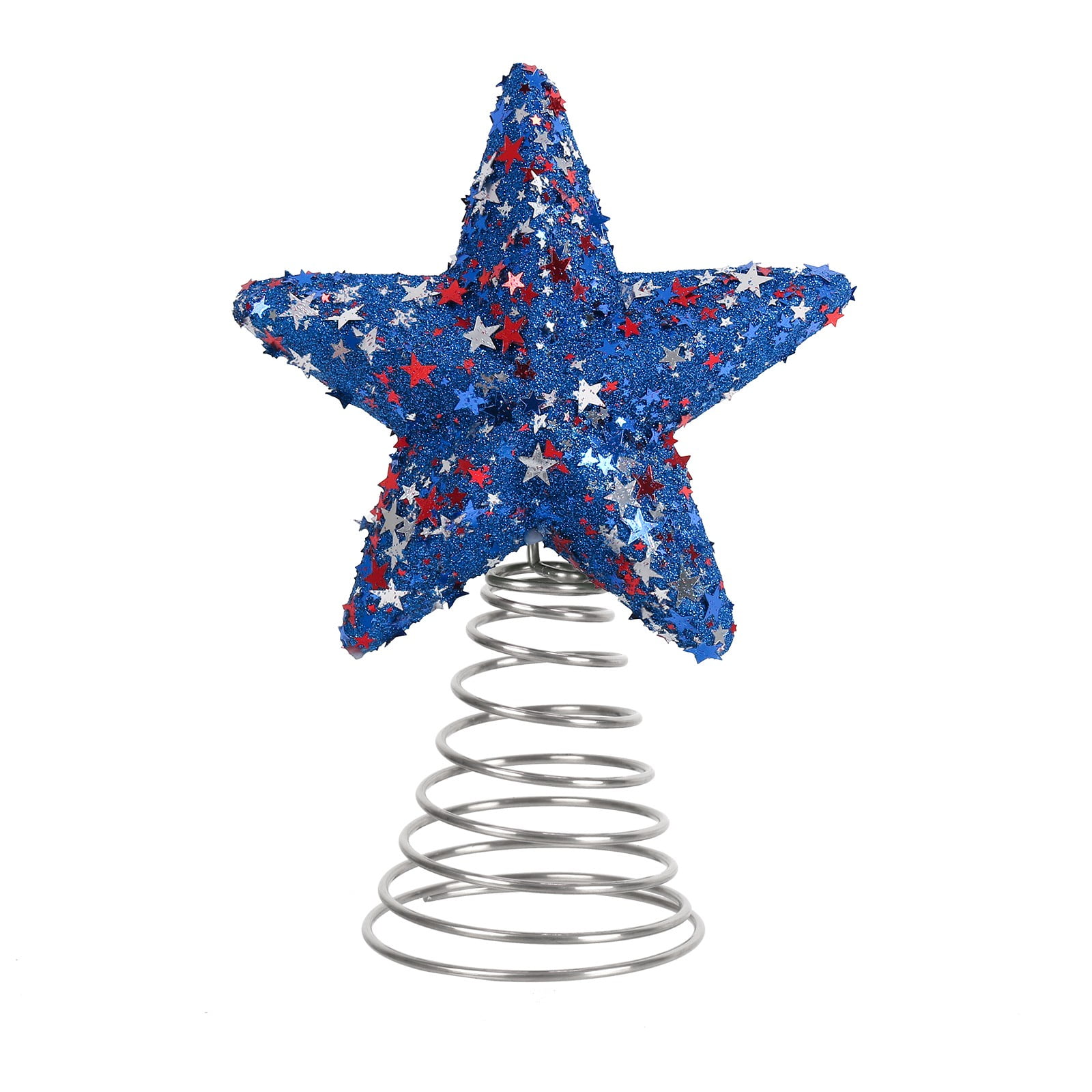Red, Blue, and Sequin Foam Tree Topper Star - Sparkling Spring Star ...