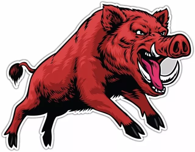 Red Boar Wild Hog Pig Razorback Wildlife Car Window Stickerphone Decal ...