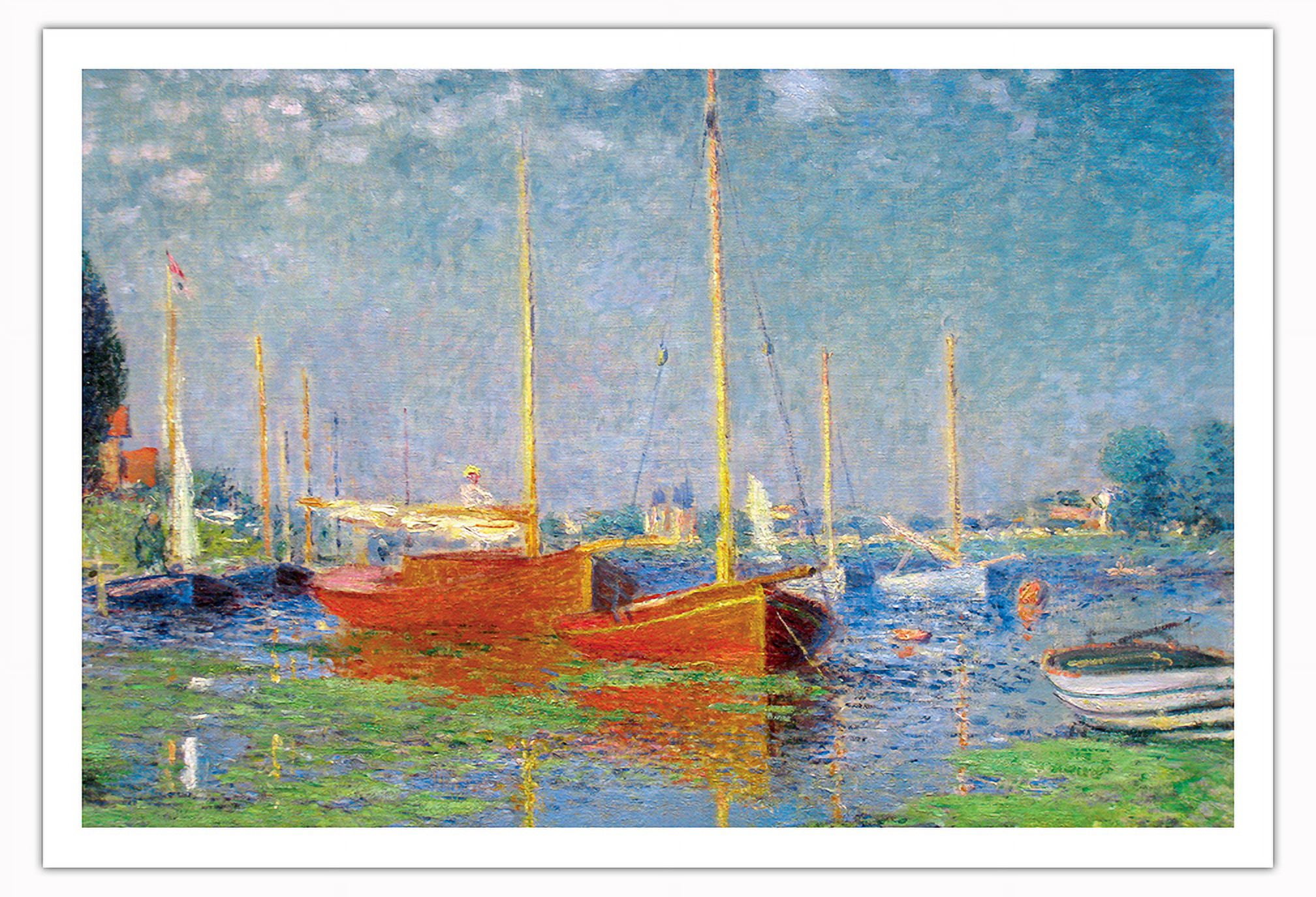 Red Boats at Argenteuil France - From an Original Color Painting by ...