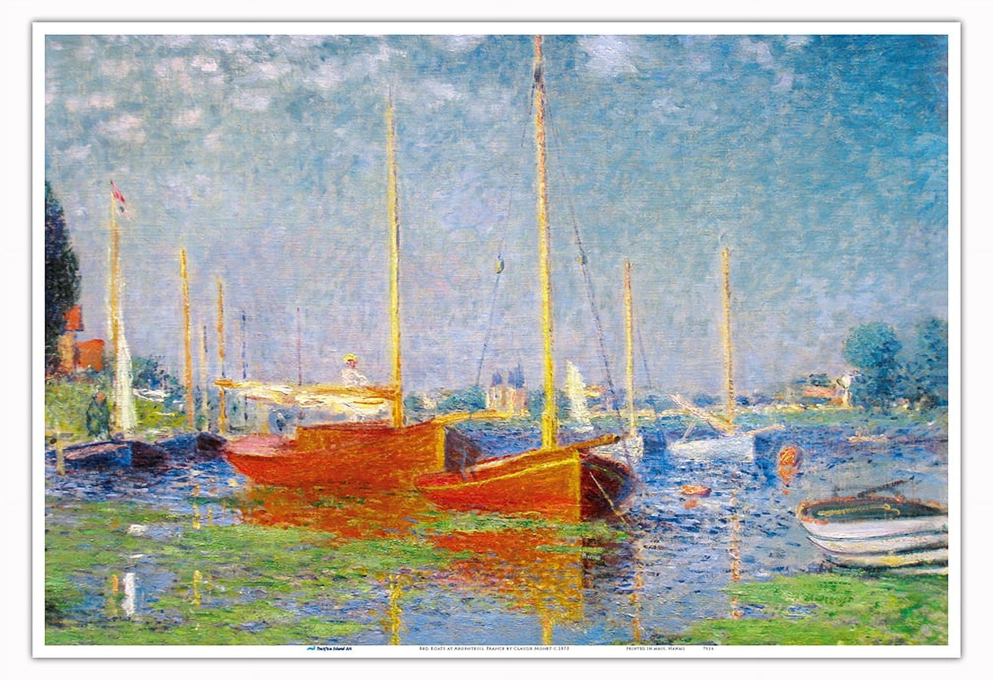 Red Boats at Argenteuil France - From an Original Color Painting by ...