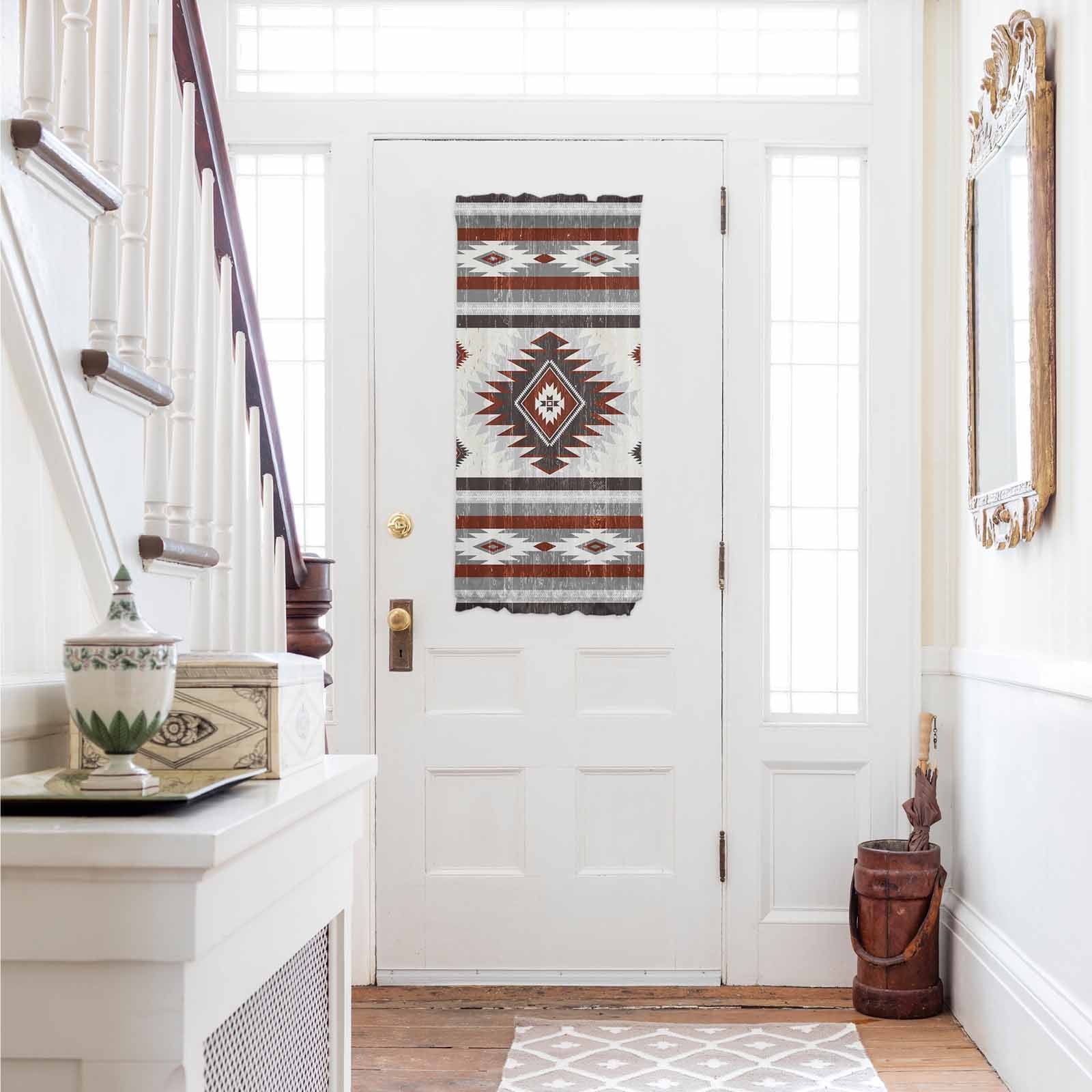 Red Boho Door Curtains for Door Window, French Sidelight Front Back ...