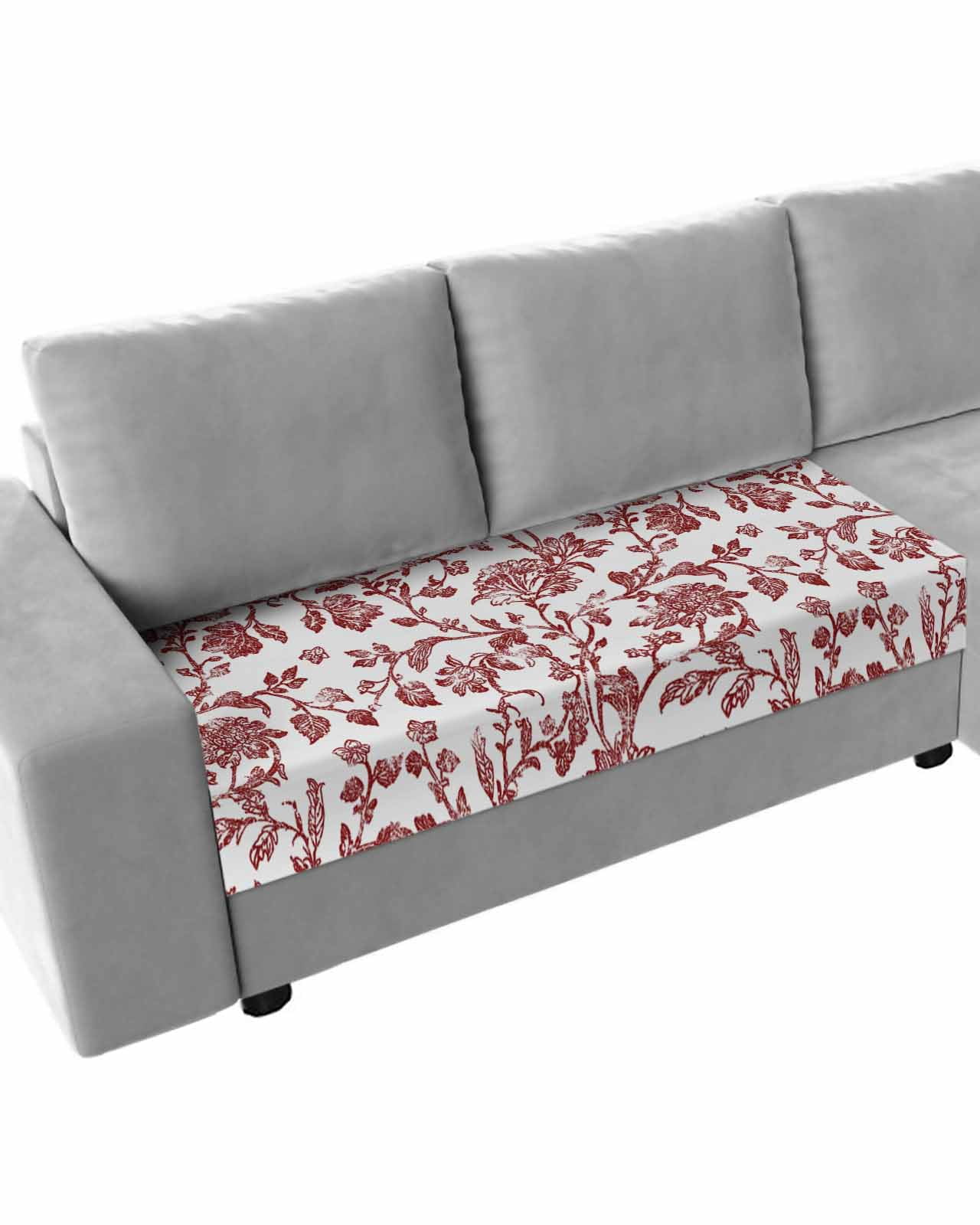 Red Boho Flower Sofa Couch Cushion Covers Washable, Removable ...