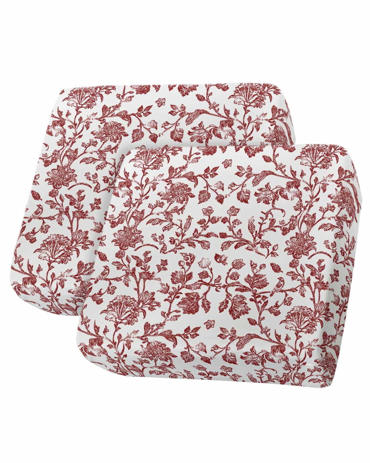 Red Boho Flower Sofa Couch Cushion Covers Washable, Removable ...