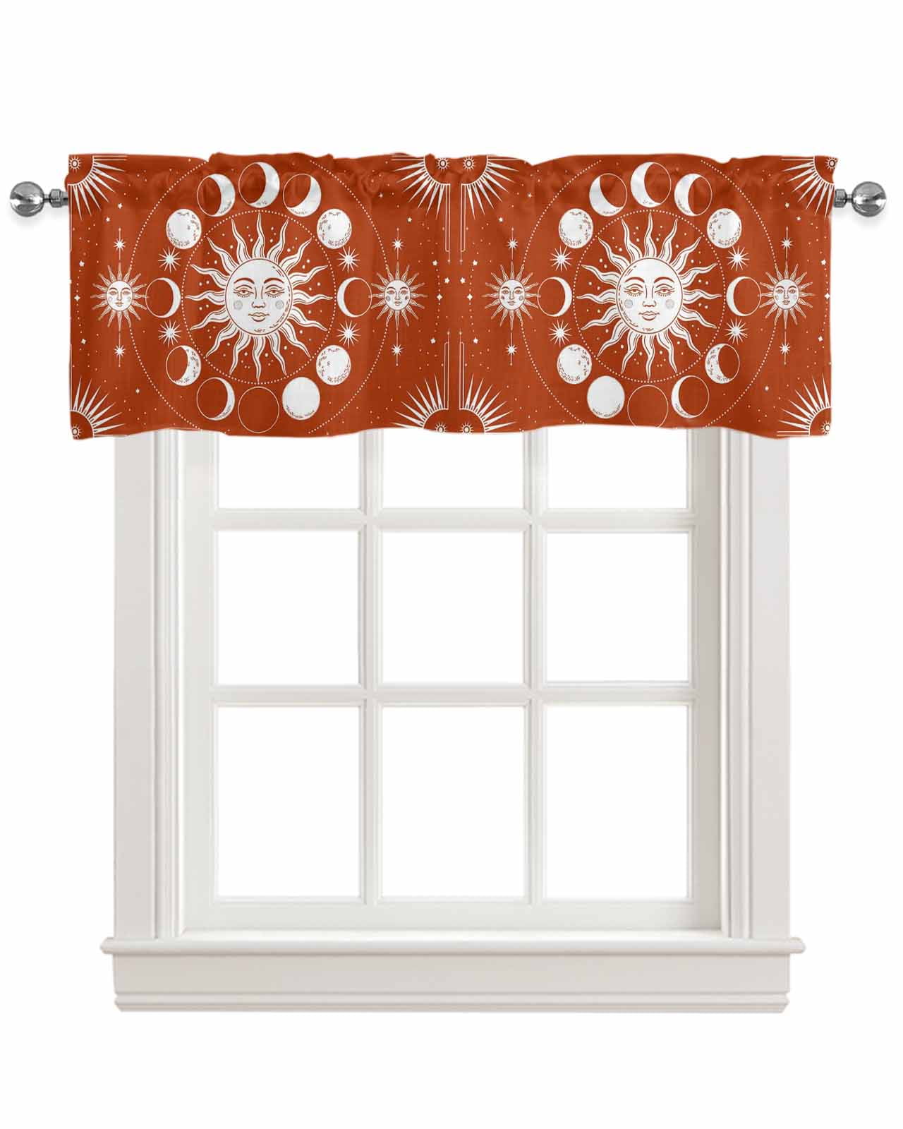 Red Boho Kitchen Valances for Windows Farmhouse Linen Window Valance ...