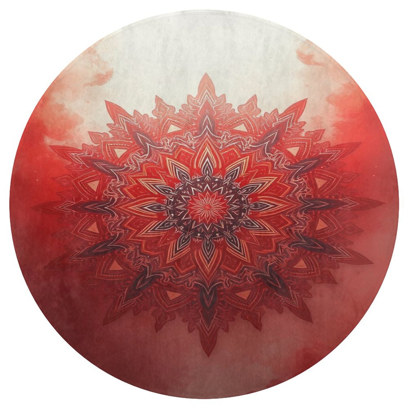 Red Boho Mandala Round Area Rug Floor Carpets Washable Indoor Floor ...