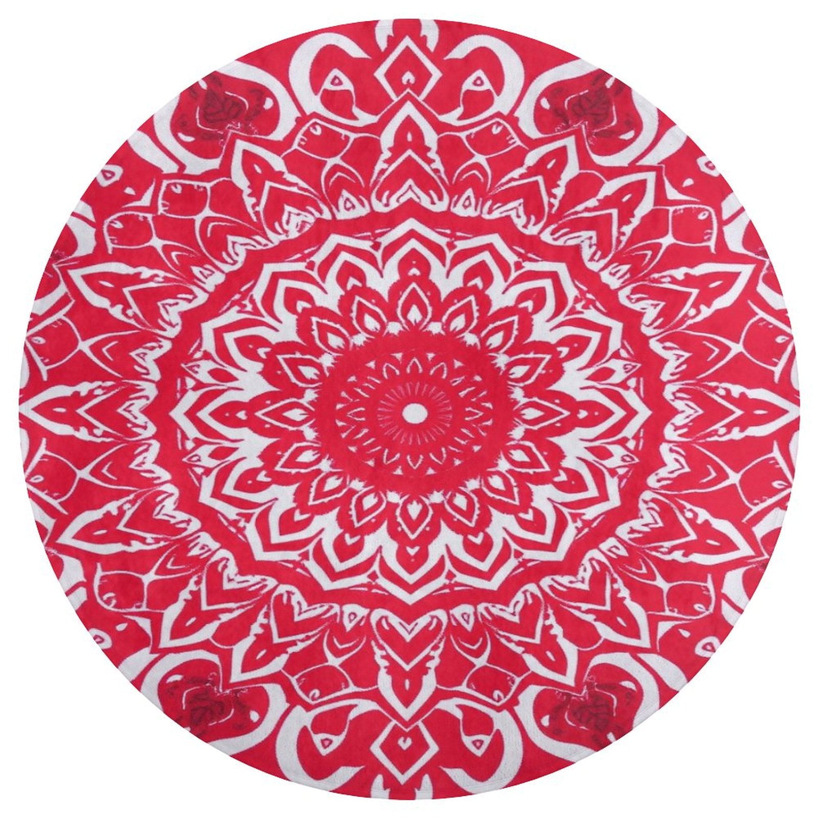 Red Boho Mandala Round Carpet Living Room Carpet Modern And Stylish ...