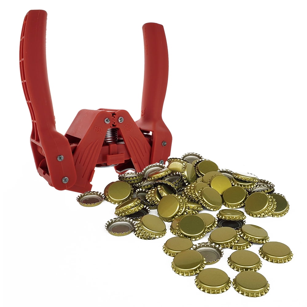 Red Beauty Bottle Capper with Crown Oxygen Barrier Beer Bottle Caps ...