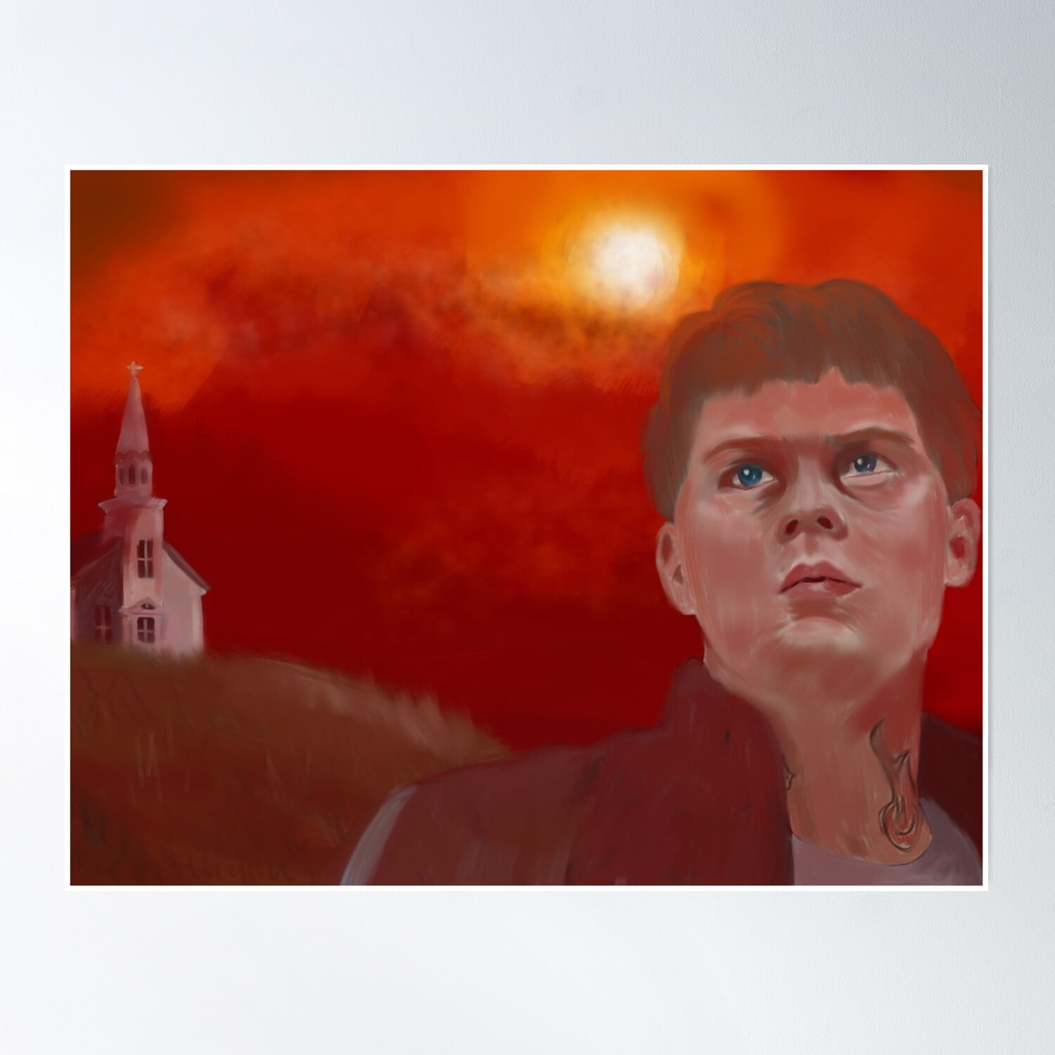 Red Bottom Sky (Yung Lean Fanart) Poster Wall Art, Modern Wall Decor ...