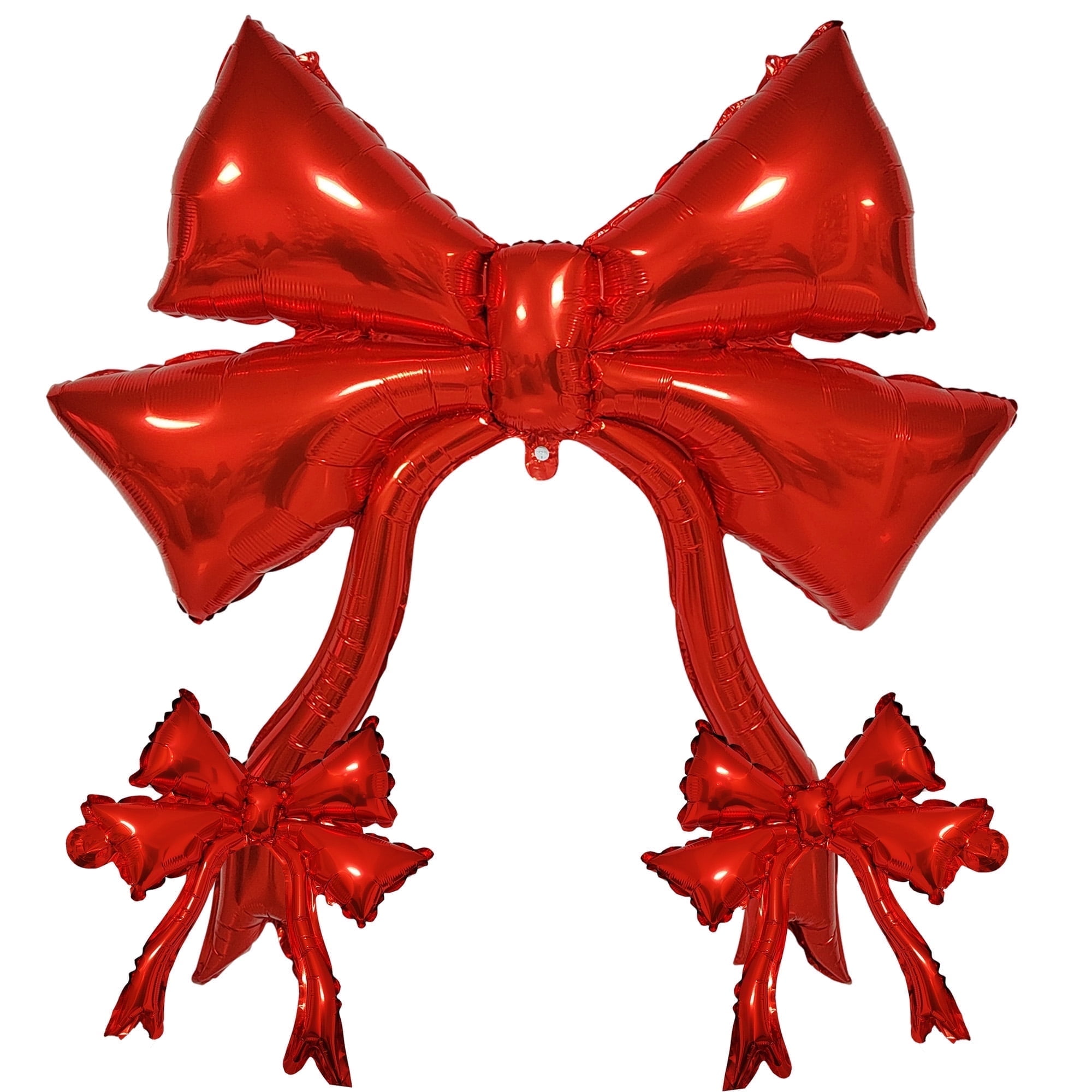 CYMYLAR Giant Red Bow Balloon - Large Metallic Foil Balloon Gift Bow ...