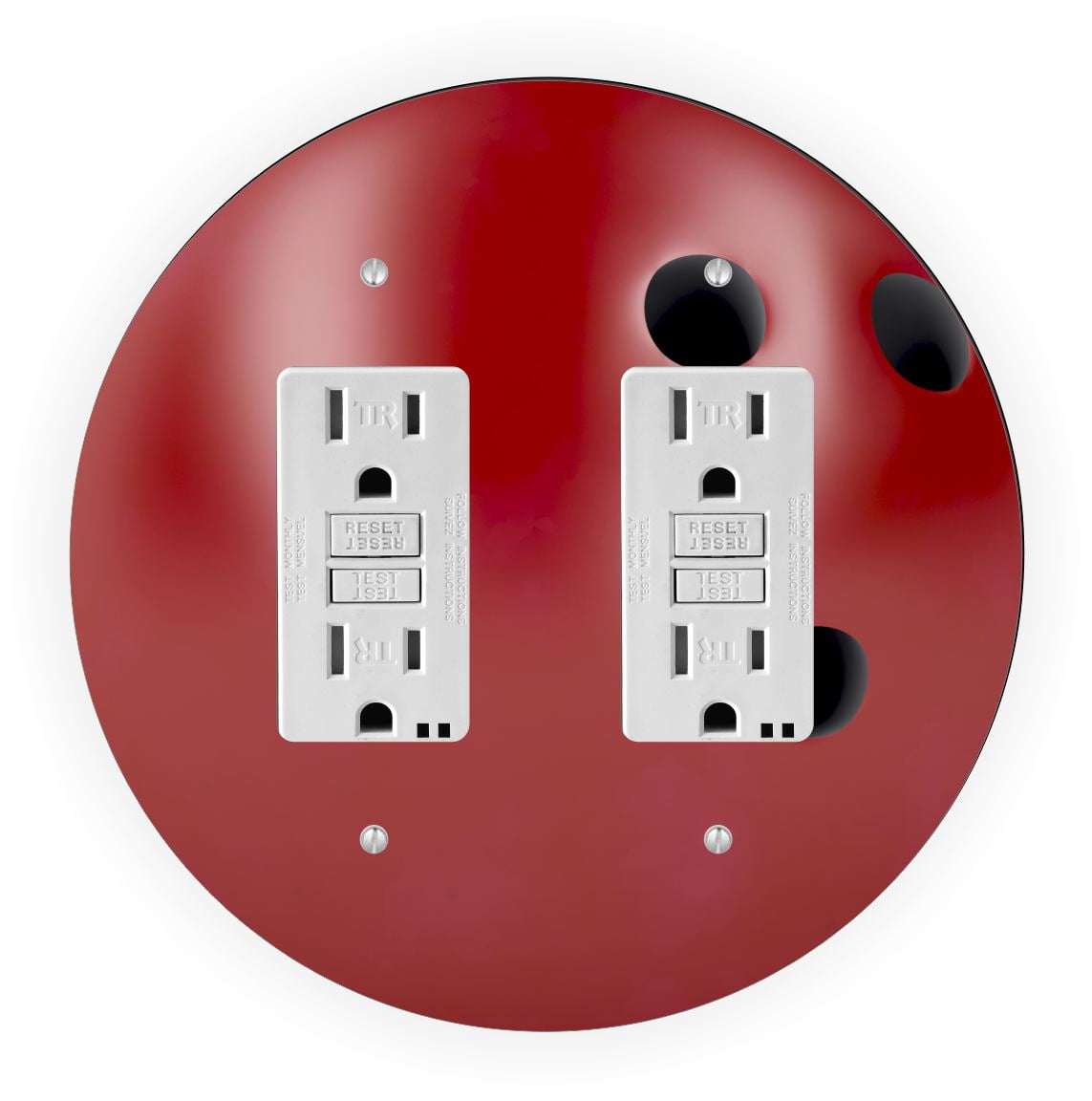 Red Bowling Ball Design - Round Light Switch Plate Cover - Double GFI ...