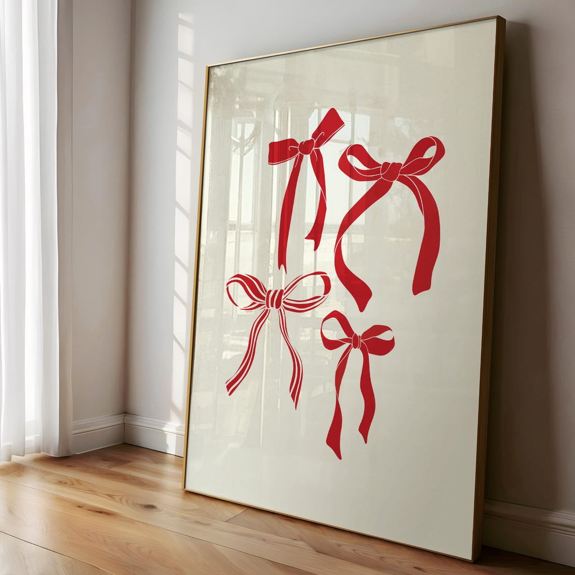 Red Bows Print, Preppy Room Wall Art, Coquette Apartment Decor, College ...