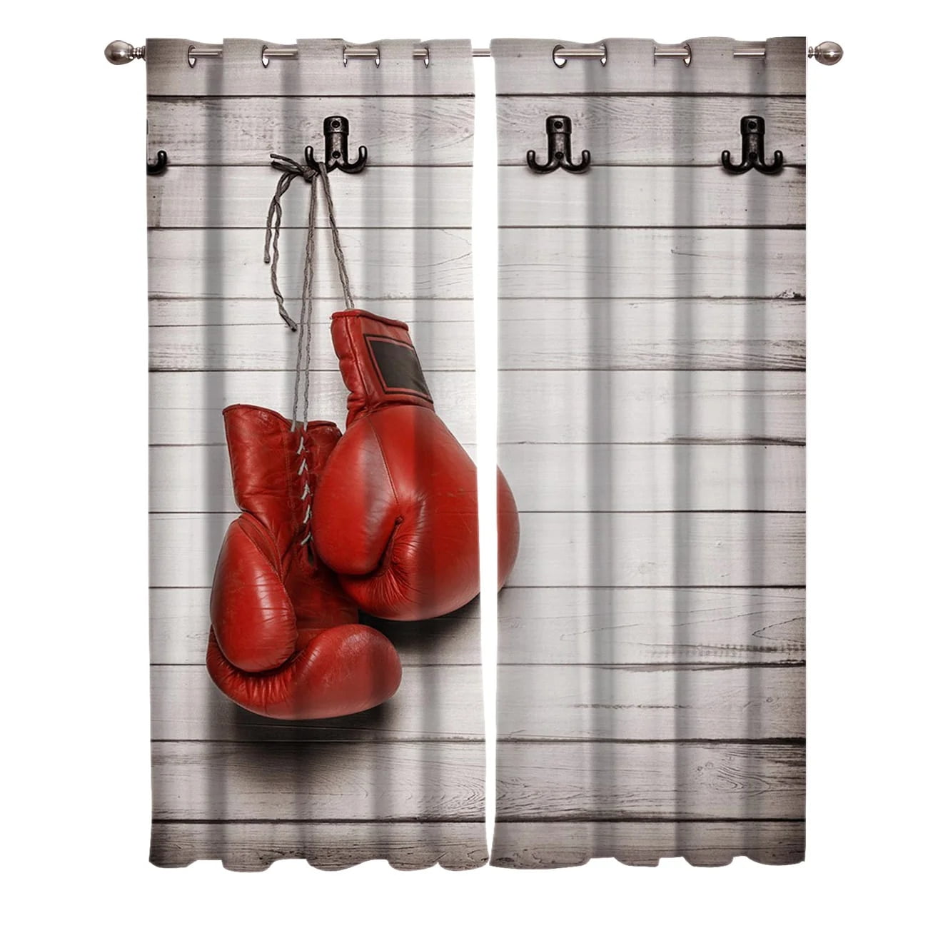 Red Boxing Gloves Against Wooden Wall Luxury Home Curtains Modern Home ...