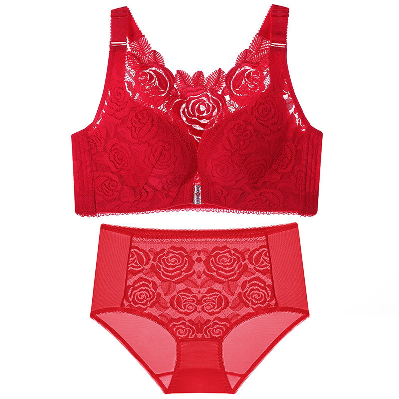 Red Bra Comfortable Large Thin Sagging Side Breast Beauty Back Shining ...