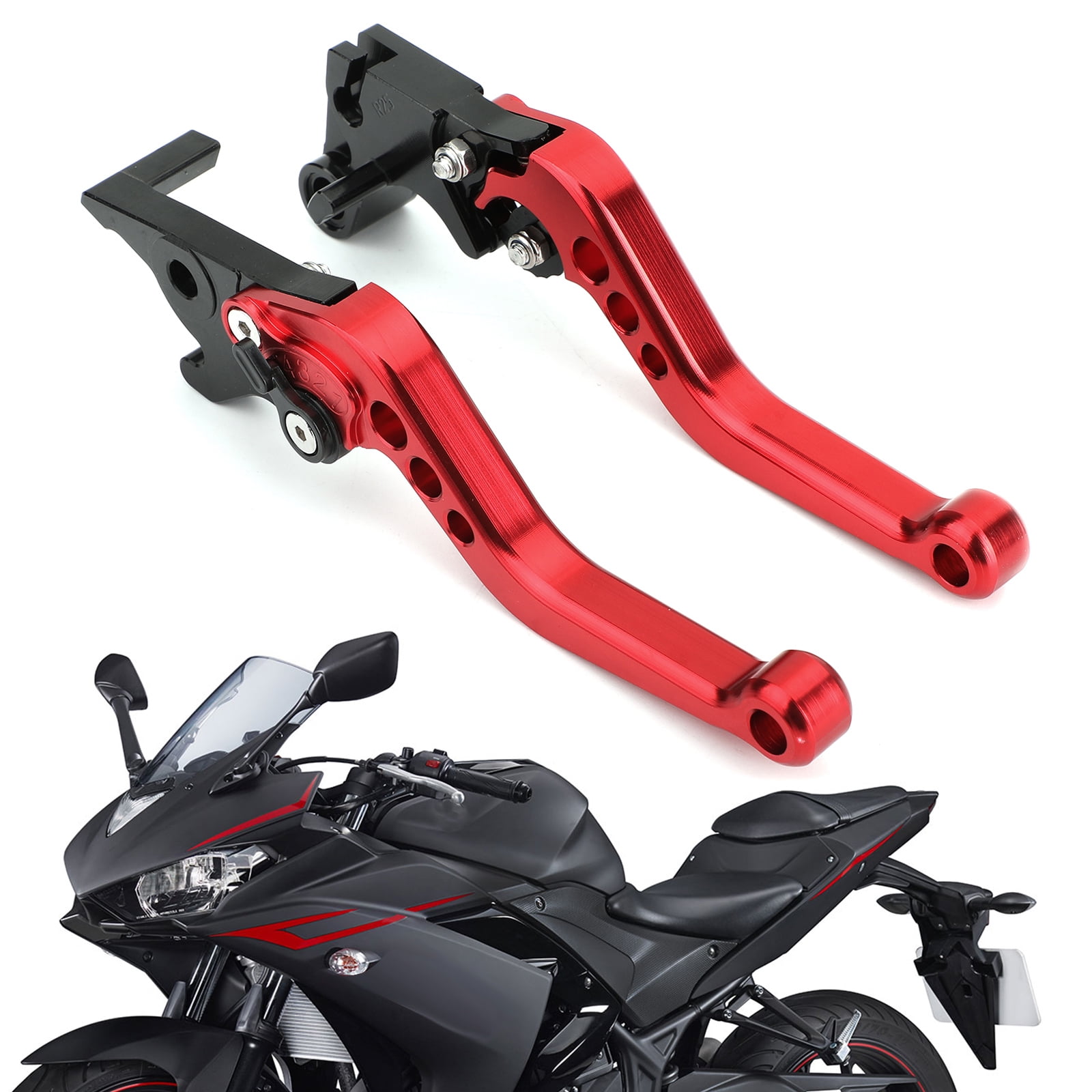 Red Brake Clutch Levers For YAMAHA YZF R3 R25 MT 25 2015-2017 - Walmart.com