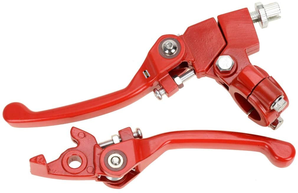 Red Brake Folding Clutch Lever with Perch for 7/8" Handlebar 110cc ...