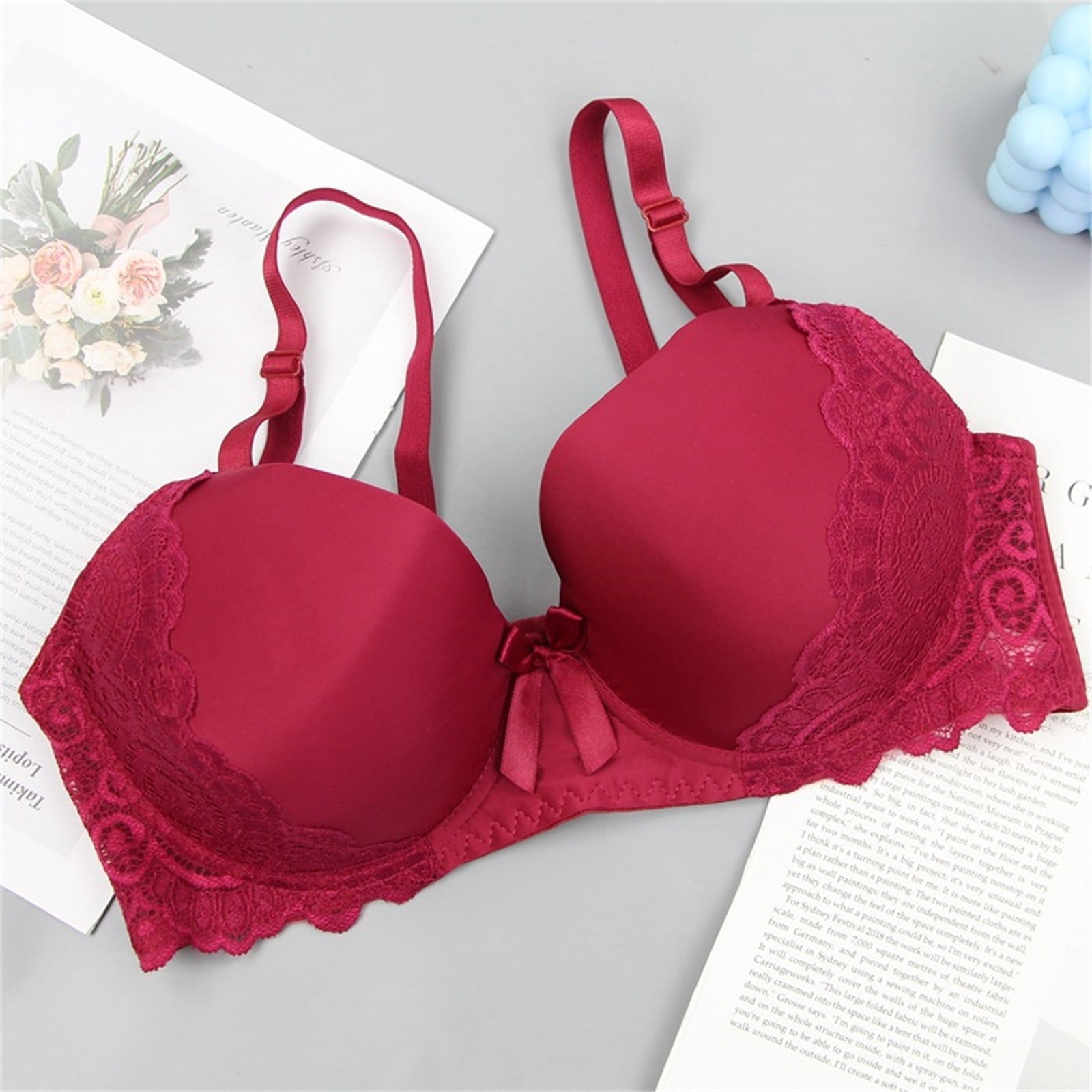 Red Bras for Women's Underwear 34/75 36/80 38/85 40/90 42/95 44/100 ...